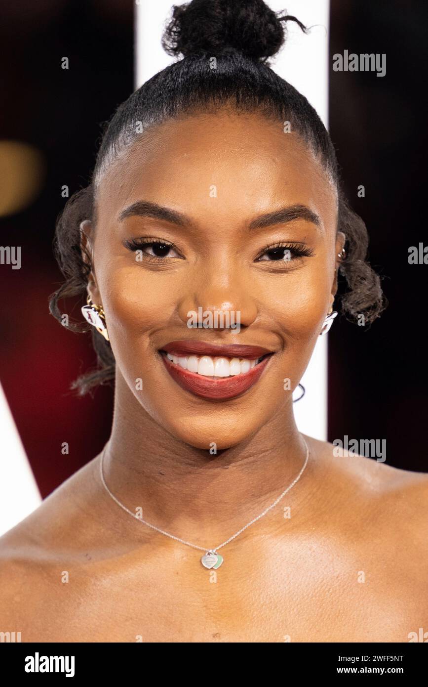 Chyna Mills poses for photographers upon arrival at the premiere of the ...