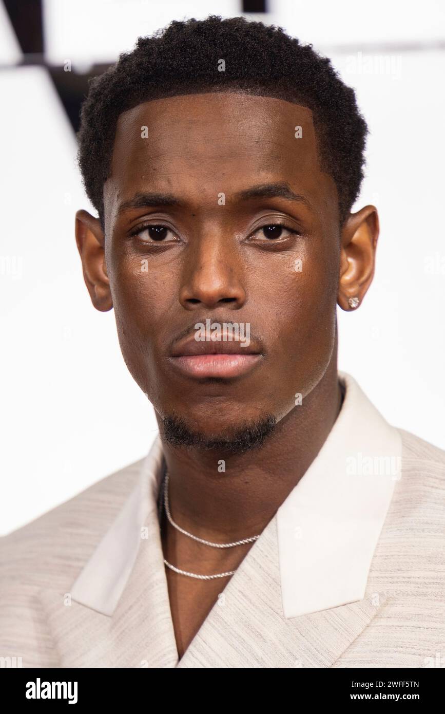 Micheal Ward poses for photographers upon arrival at the premiere of ...