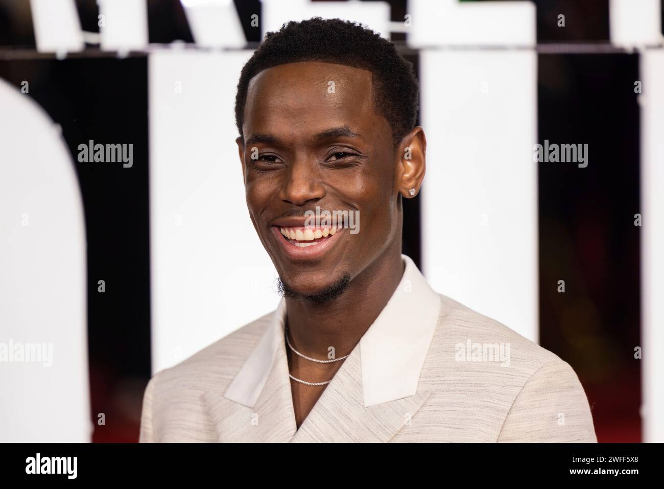 Micheal Ward poses for photographers upon arrival at the premiere of ...