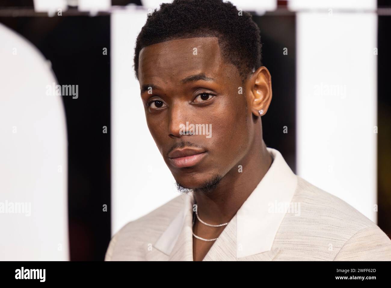Micheal Ward poses for photographers upon arrival at the premiere of ...