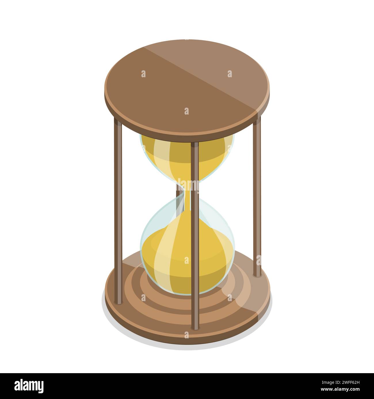 Isometric flat vector concept of a hourglass isolated on a white ...