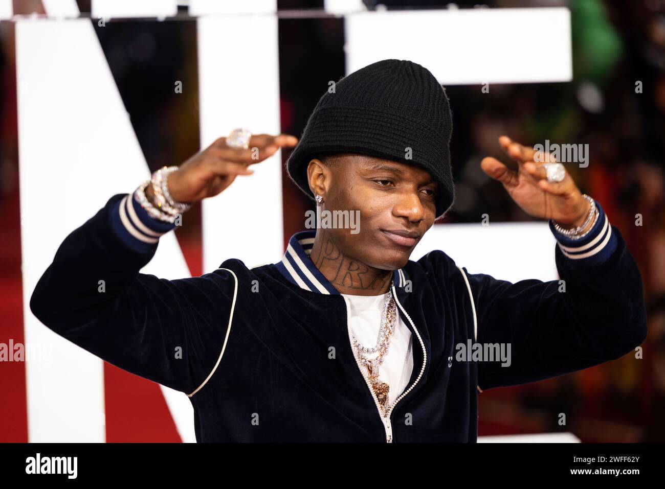Ayodeji Ibrahim Balogun, known professionally as Wizkid, poses for ...