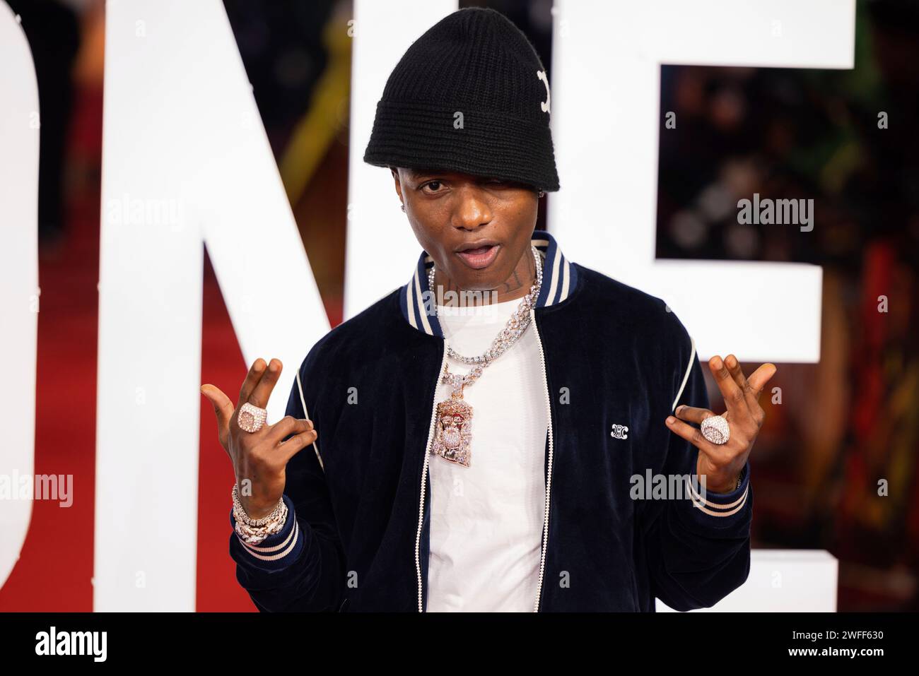 Ayodeji Ibrahim Balogun, known professionally as Wizkid, poses for ...
