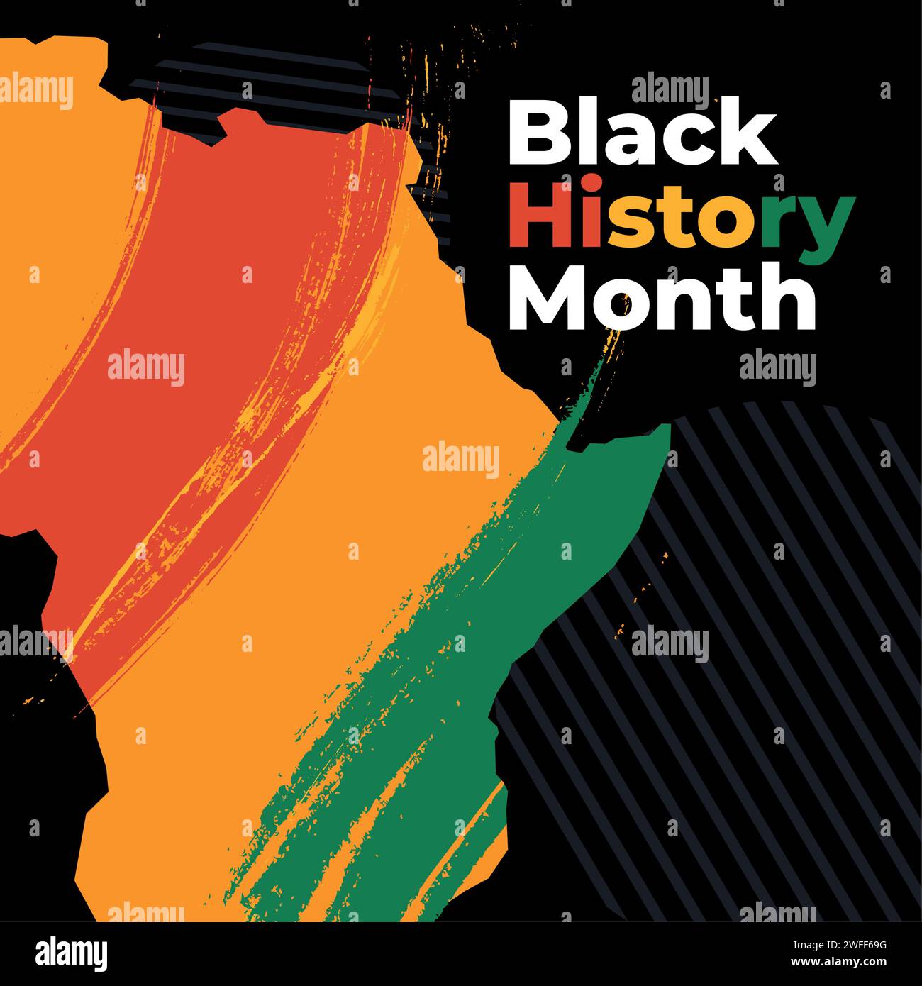 Black history month poster with map of Africa Vector Stock Vector Image ...