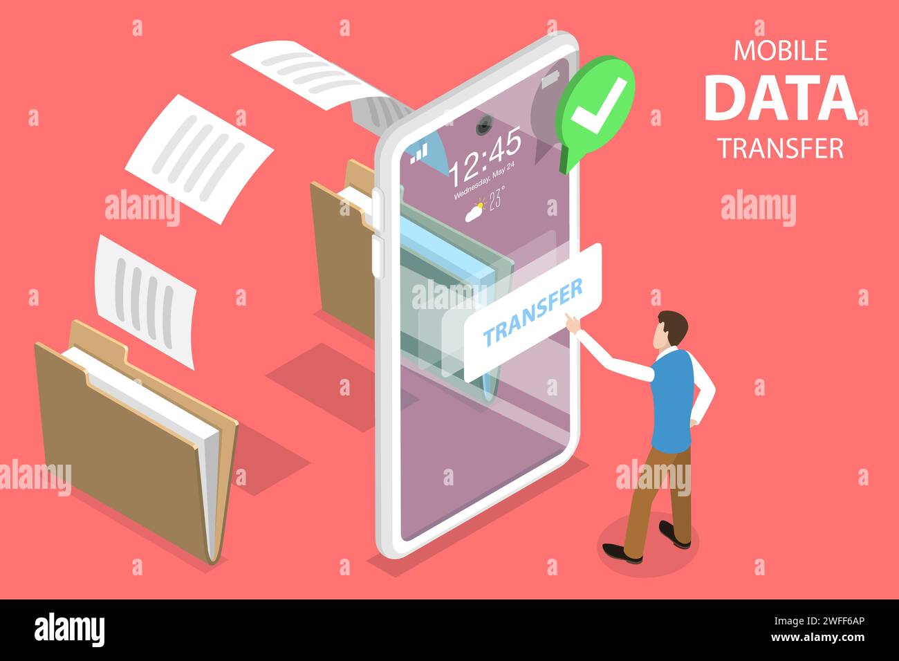 Phone data Stock Vector Images - Alamy