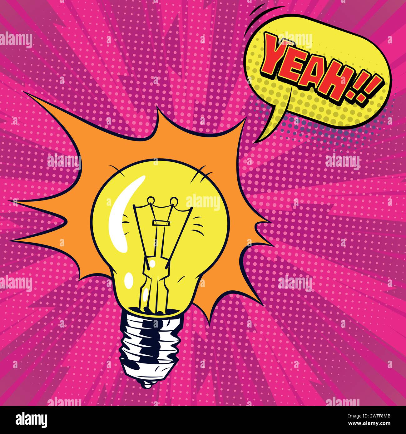 Lampe idea pop art style vector image Stock Vector Image & Art - Alamy
