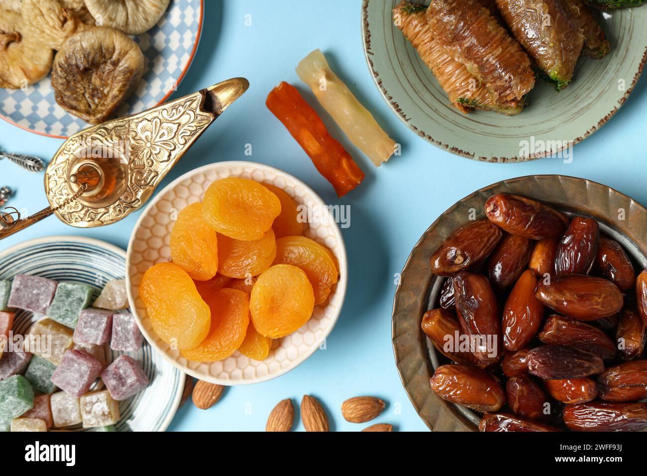 Composition with traditional Eastern sweets and Aladdin lamp for ...