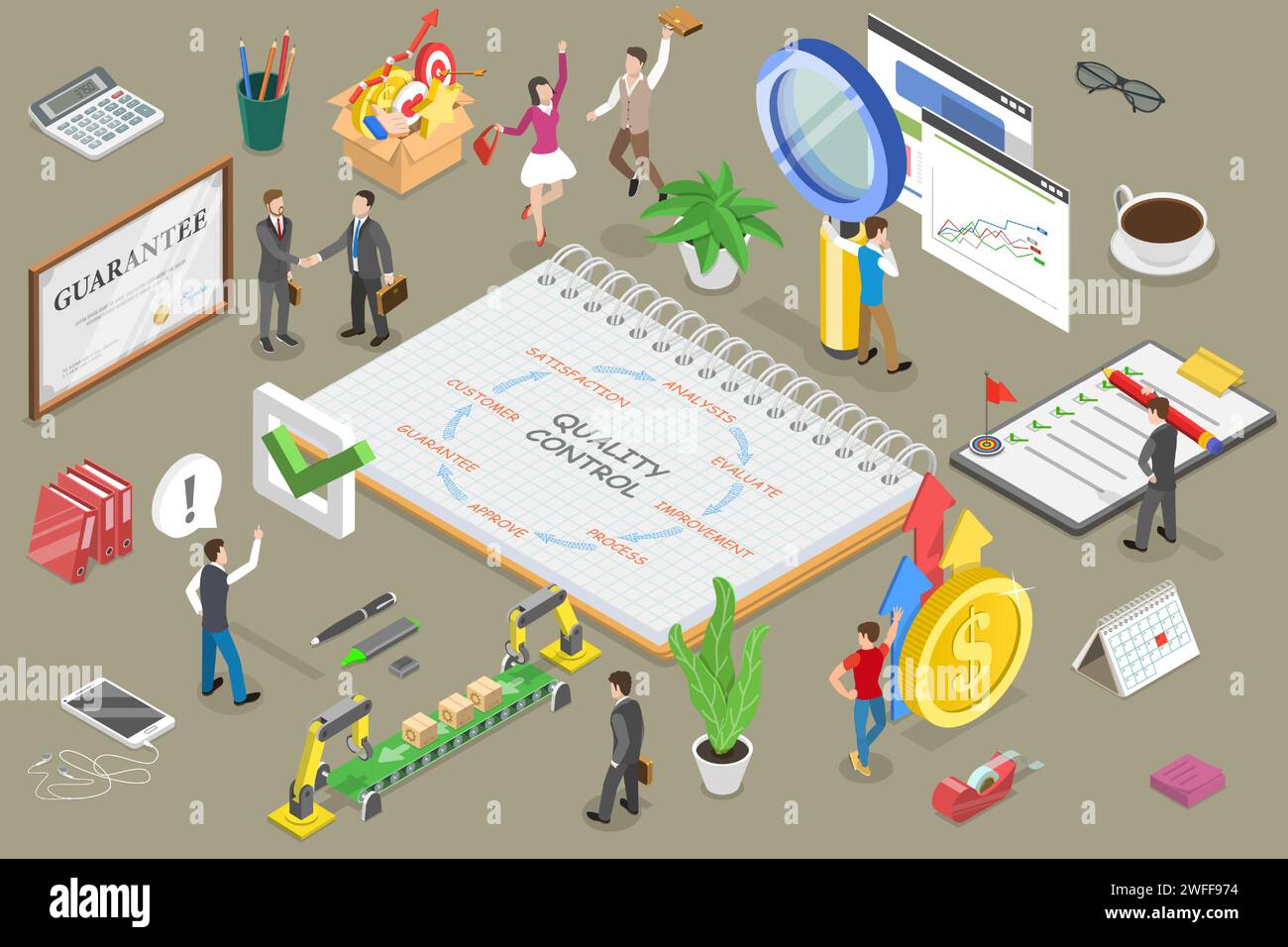 3D Isometric Flat Vector Conceptual Illustration of Quality Control Stock Vector Image & Art - Alamy