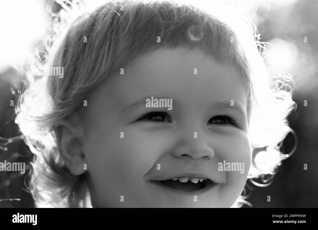 Portrait of little baby boy. Concept of kids cropped face close-up ...