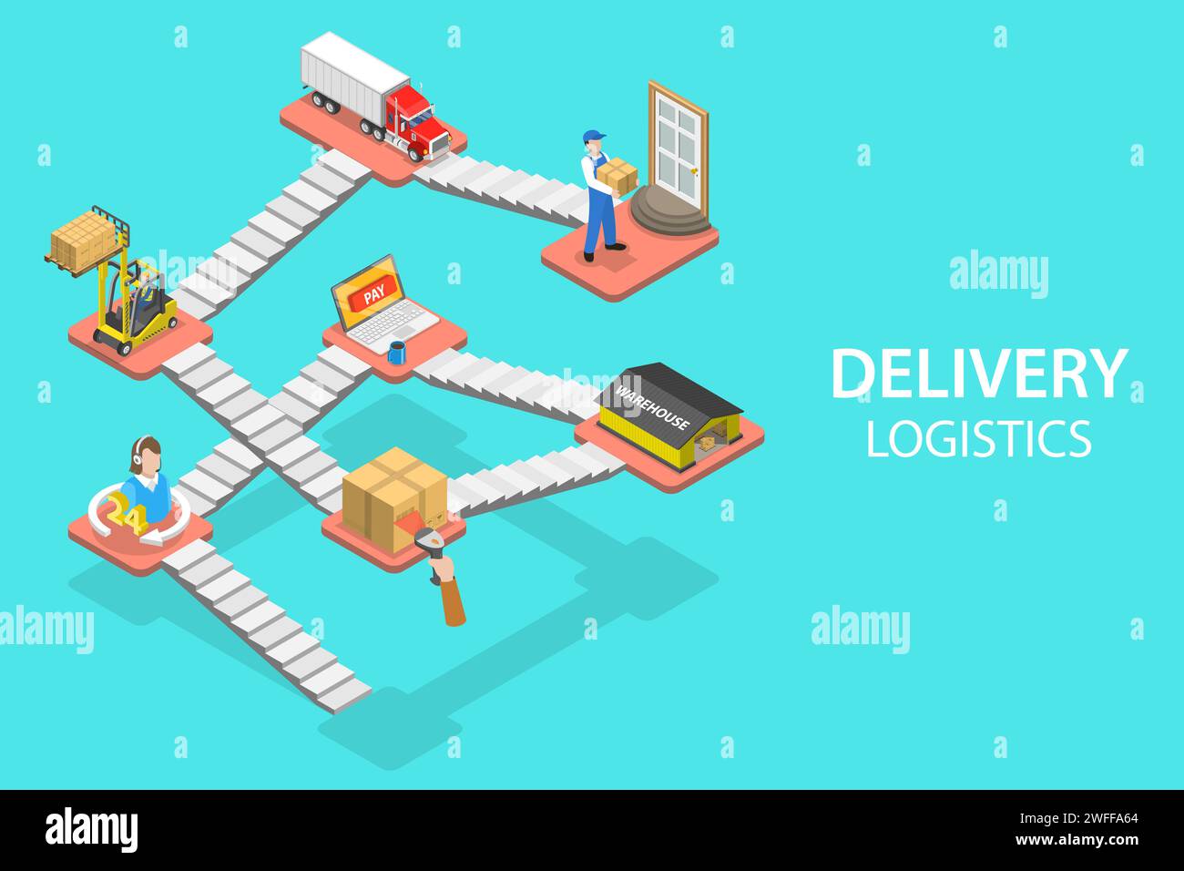 3d logistics vector vectors hi-res stock photography and images - Alamy