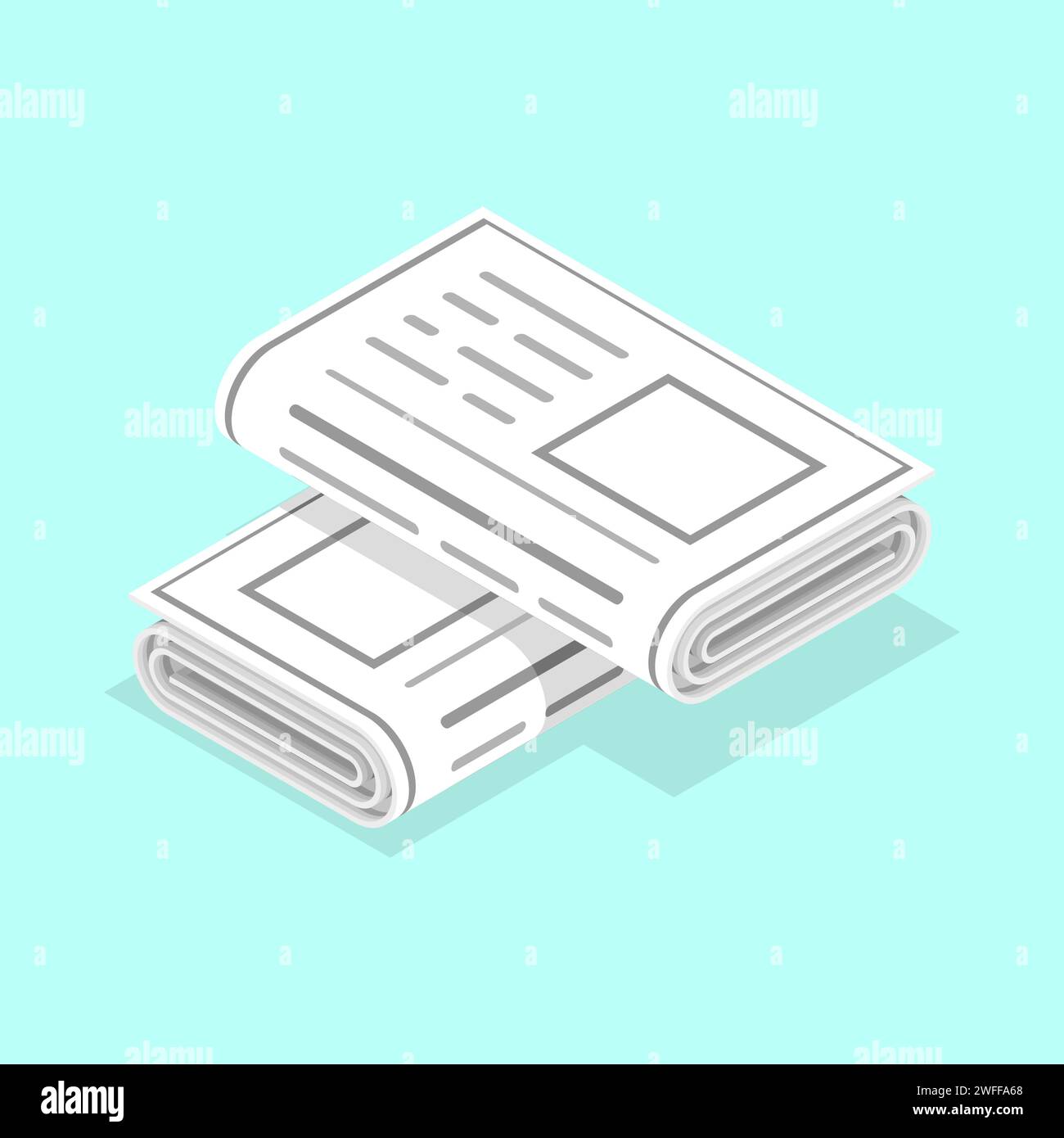 3D Isometric Flat Vector Concept of Newspapers Icon Stock Vector Image ...