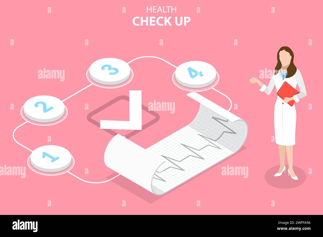 3D Isometric Flat Vector Concept of Health Check Up, Annual Medical ...