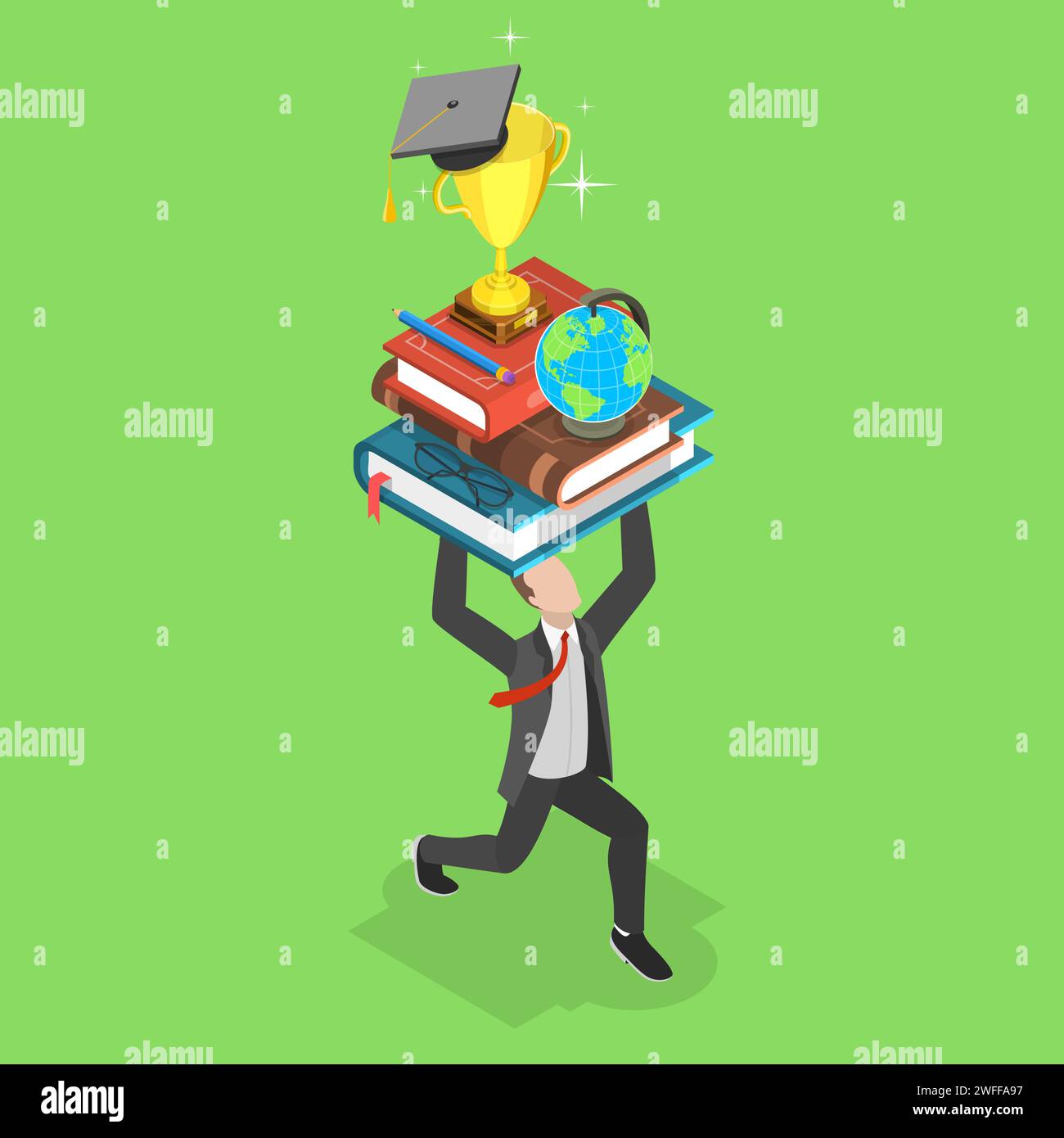 Flat isometric vector concept of online education, e-learning, webinar ...