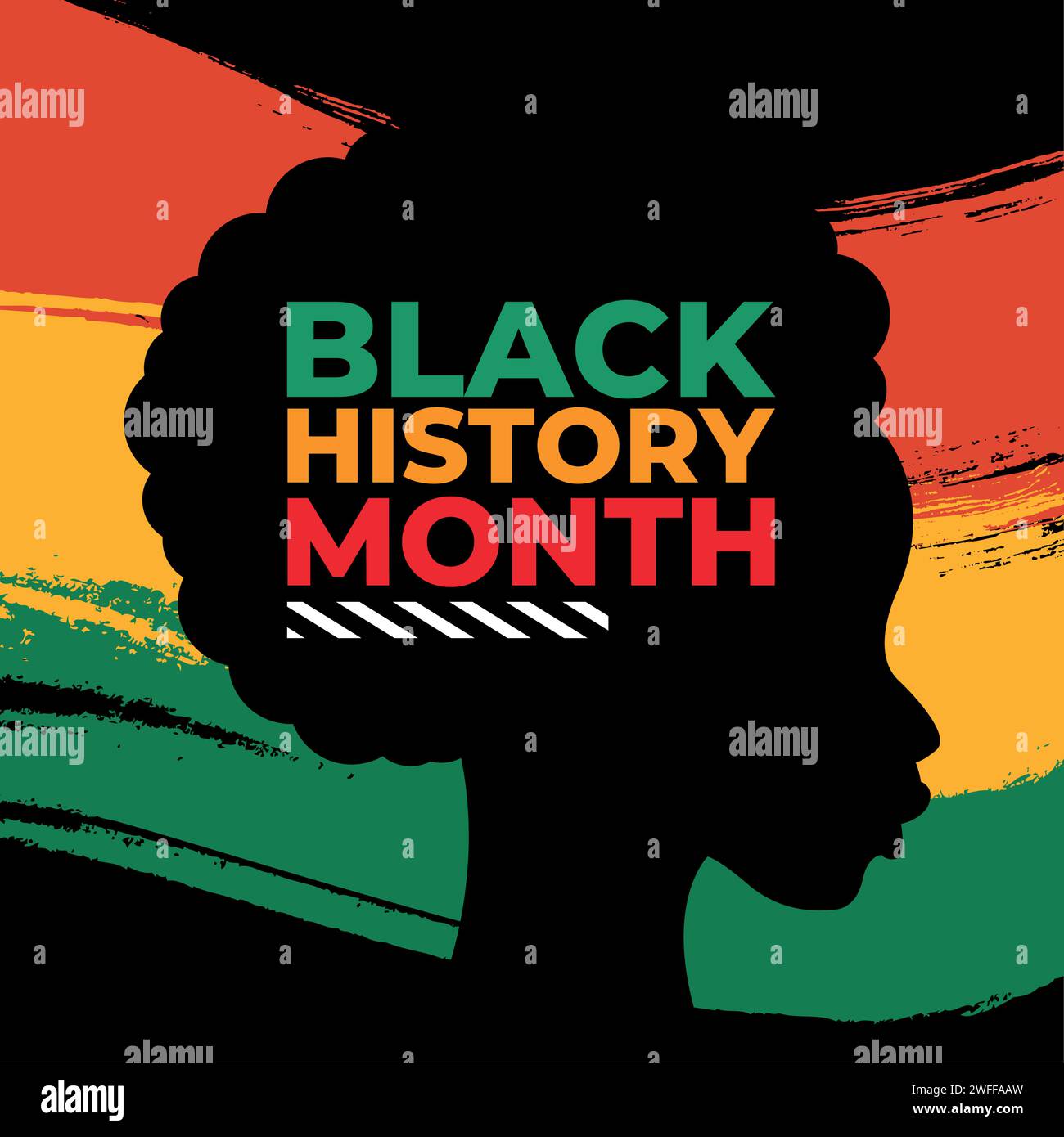 Black history month poster Afro american girl character Vector Stock ...
