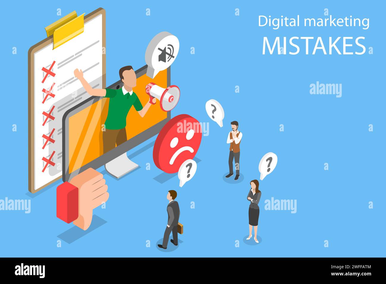 3D Isometric Flat Vector Conceptual Illustration of Digital Marketing ...