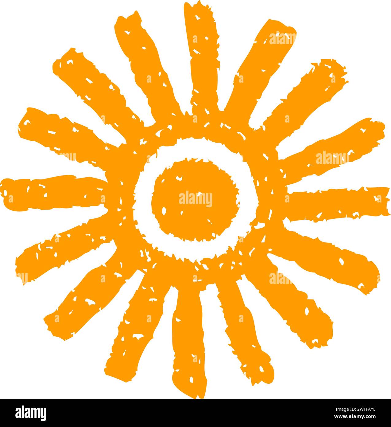 Hand painted sun symbol, hand drawn with crayon Stock Vector Image ...