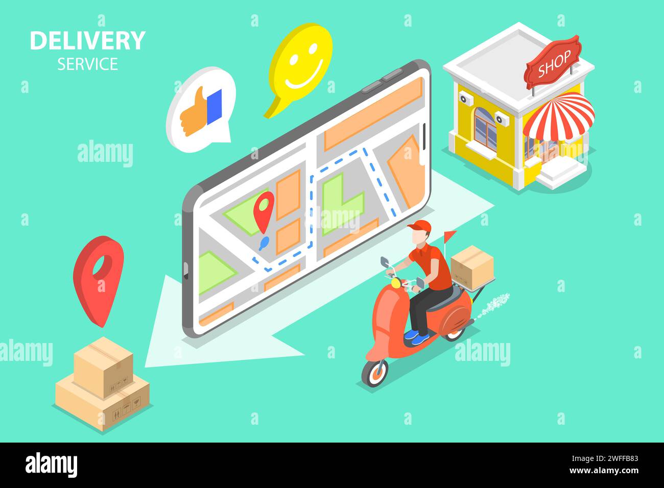 Postman route Stock Vector Images - Alamy