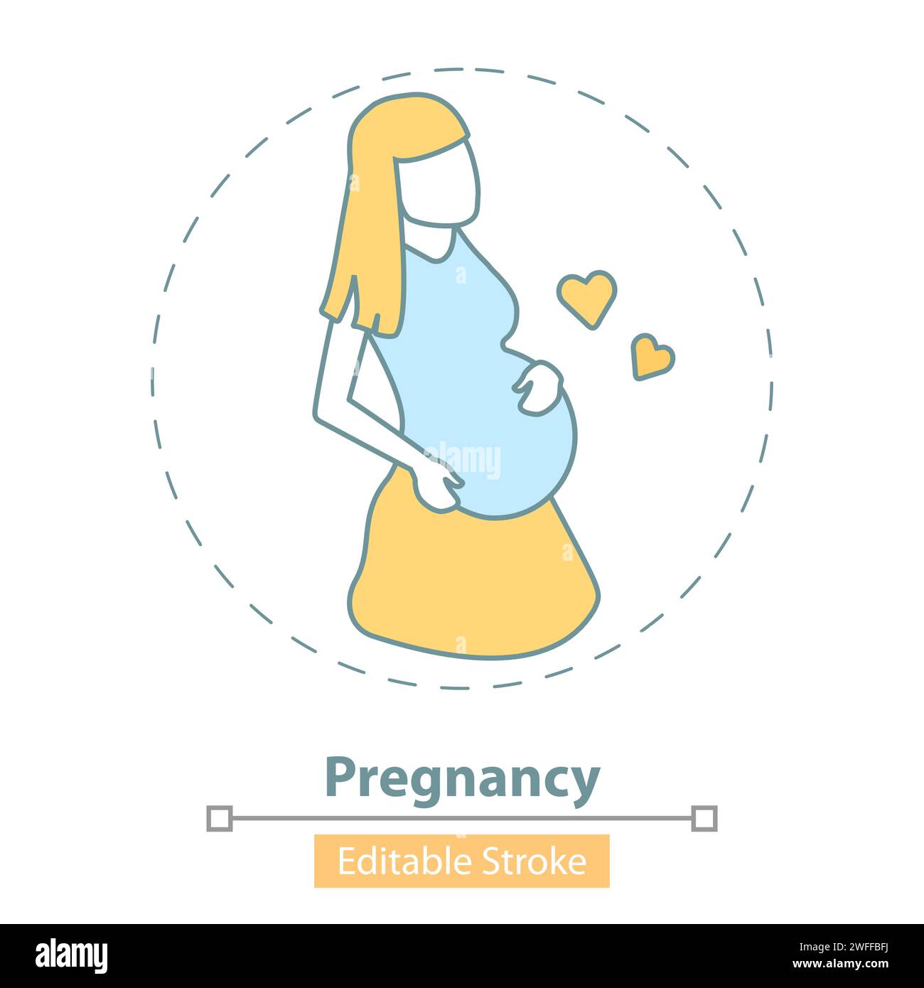 Vector Icon of Pregnancy on White Background with Editable Stroke Stock ...