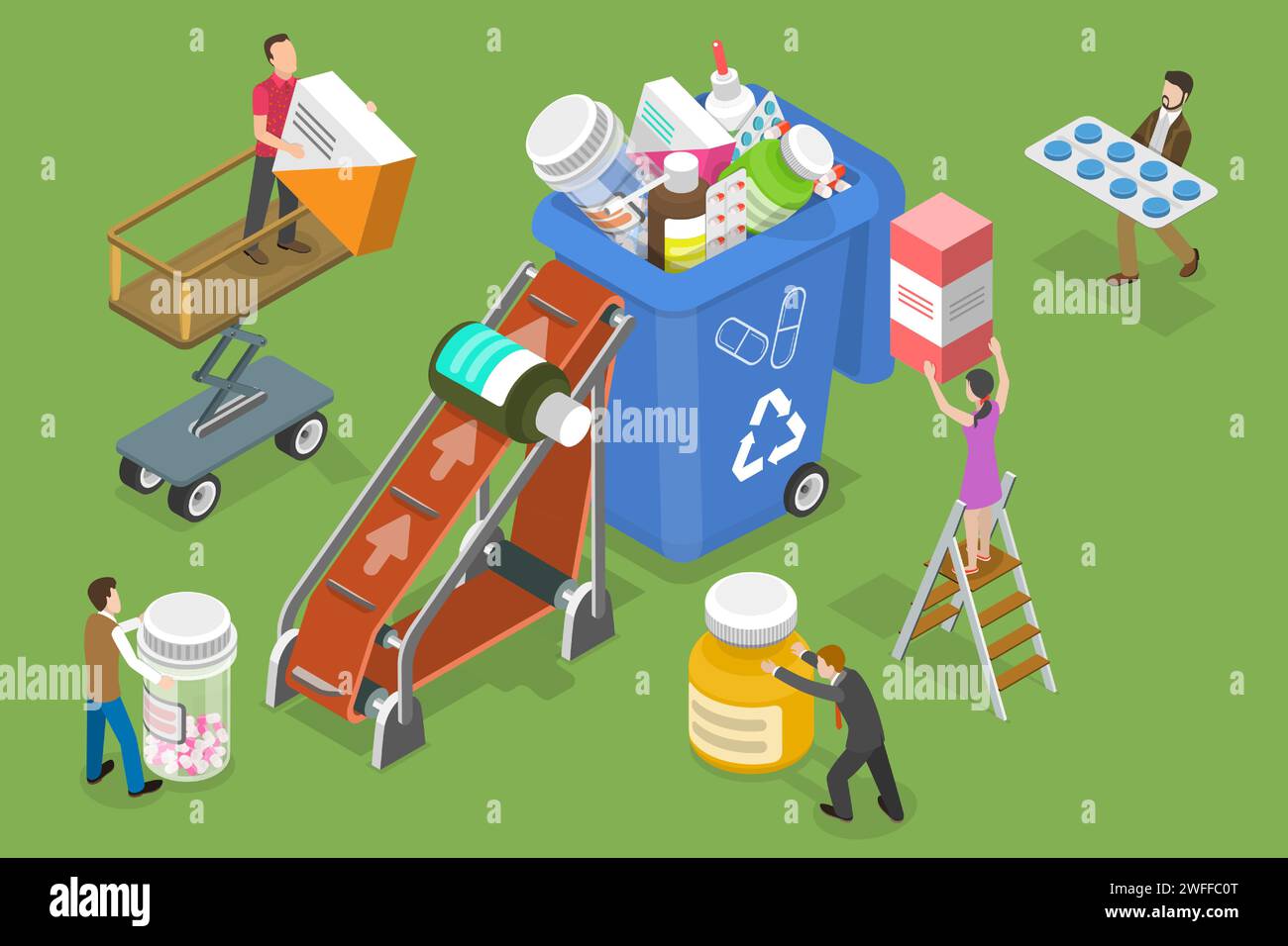 3D Isometric Flat Vector Conceptual Illustration of Expired and Unused ...