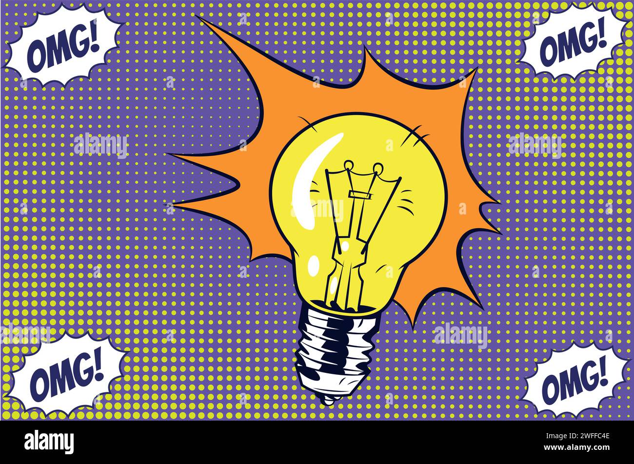 Lampe idea pop art style vector image Stock Vector Image & Art - Alamy