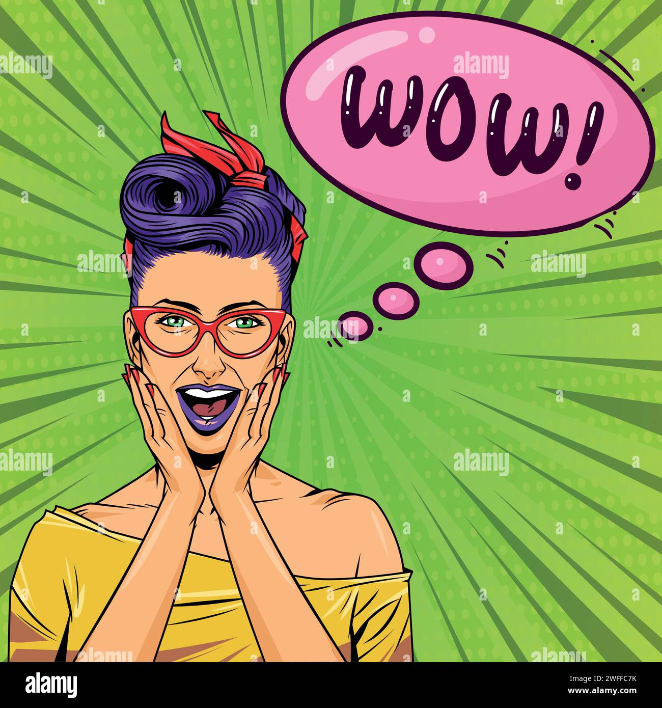 beautiful woman Wow pop art style vector image Stock Vector Image & Art ...