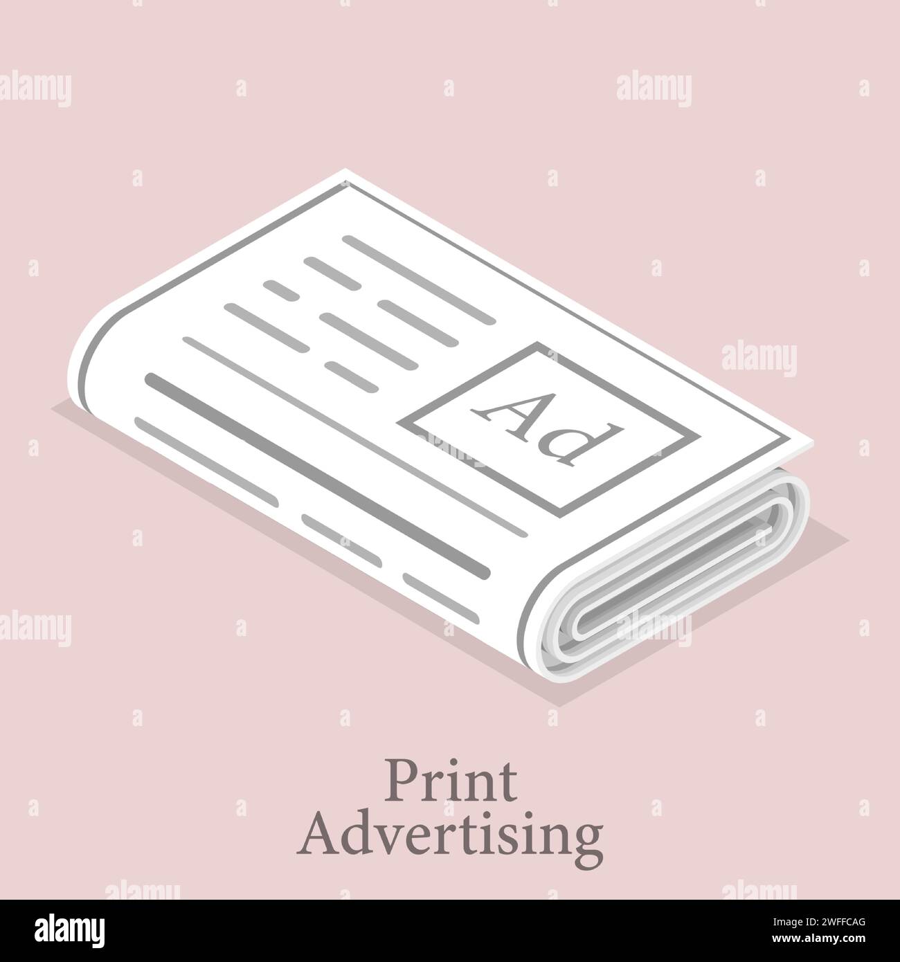 3D Isometric Flat Vector Illustration of Print Advertising Icon Stock ...