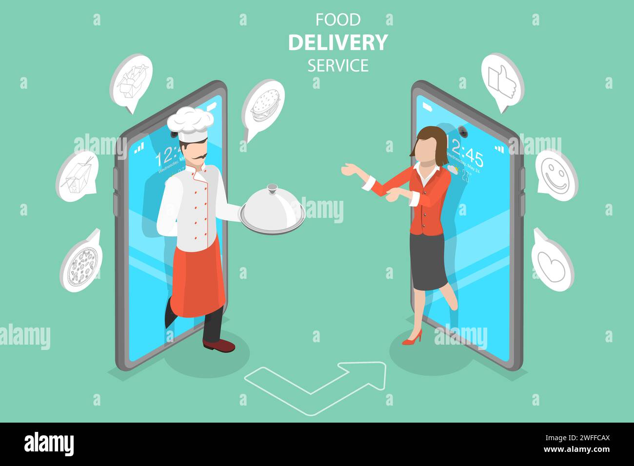 Food ordering screen Stock Vector Images - Alamy