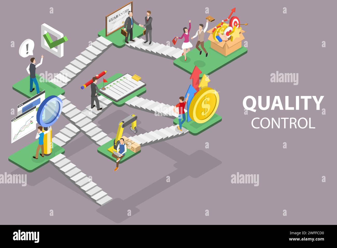 3D Isometric Flat Vector Conceptual Illustration of Quality Control Stock Vector Image & Art - Alamy