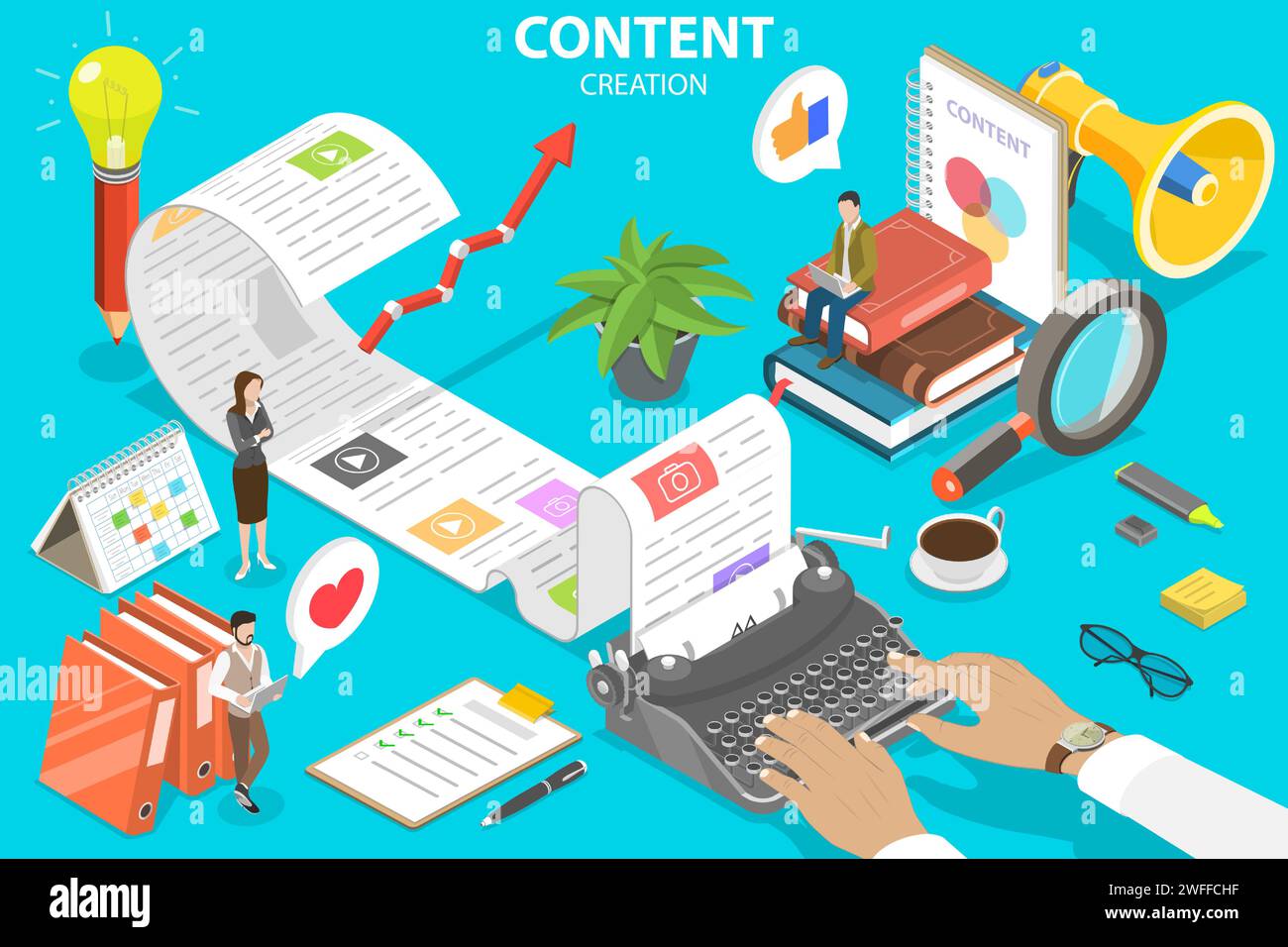 Creating engaging content Stock Vector Images - Alamy