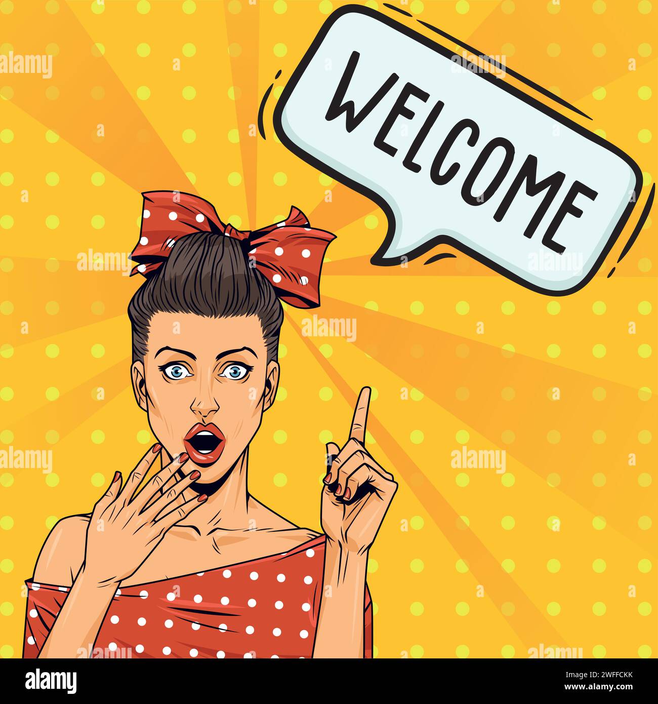 beautiful woman Wow pop art style vector image Stock Vector Image & Art ...