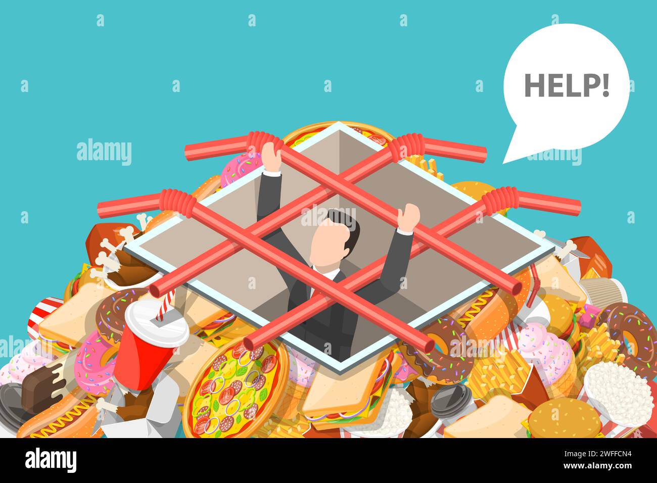 Fast Food Trap, Unhealthy Nutrition Eating Risks and Harmful Effects ...