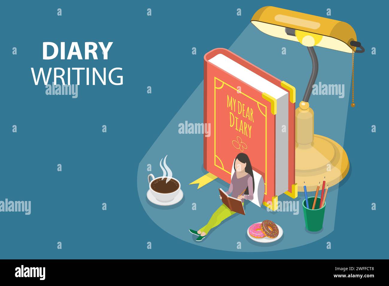 Teenage girl homework study Stock Vector Images - Alamy