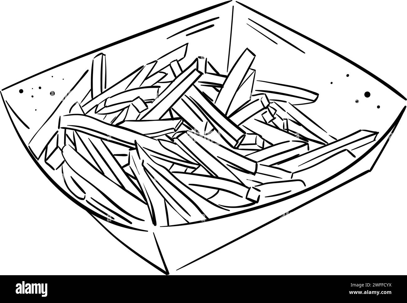 Box of fries Black and White Stock Photos & Images - Alamy