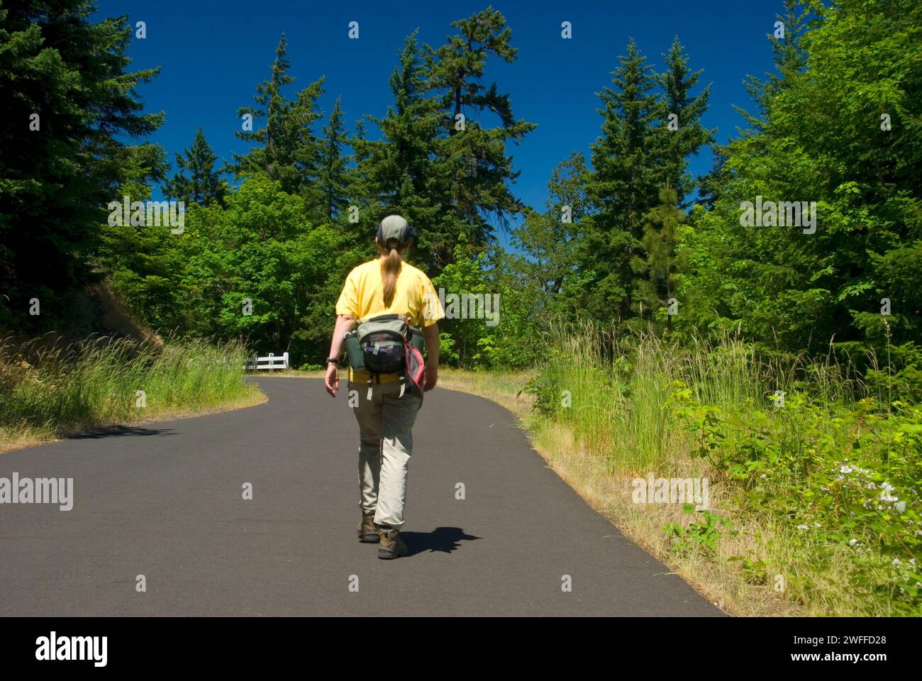 Trail with walker, Historic Columbia River Highway State Trail ...