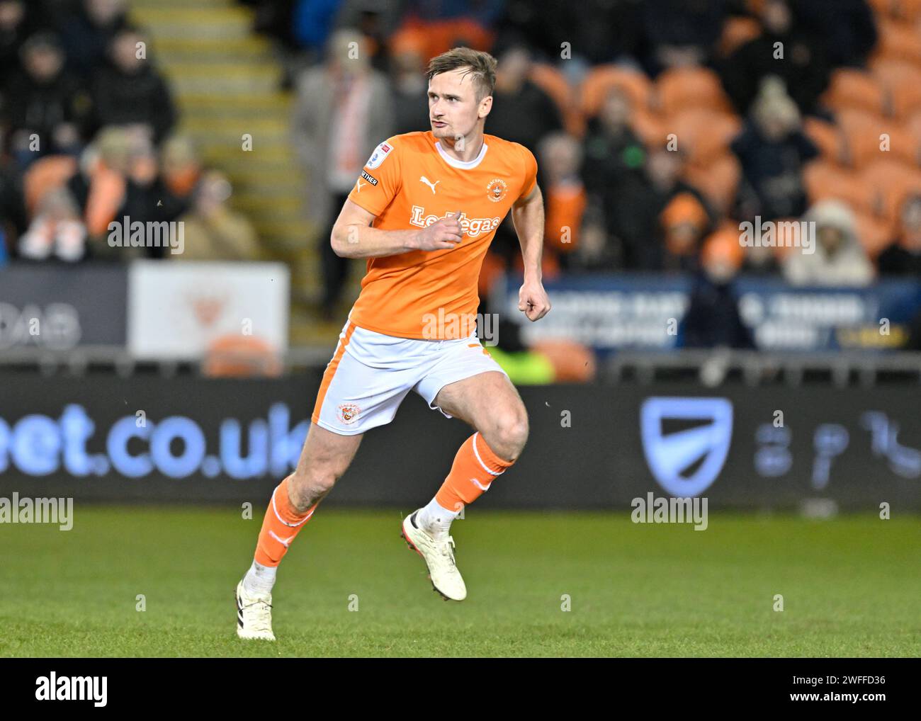 Callum Connolly of Blackpool, during the Bristol Street Motors Trophy ...