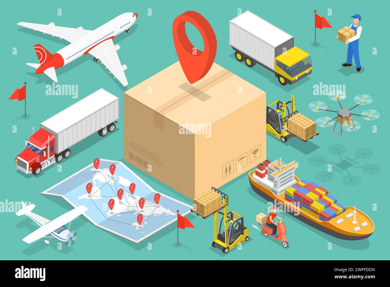 3d logistics vector vectors hi-res stock photography and images - Alamy