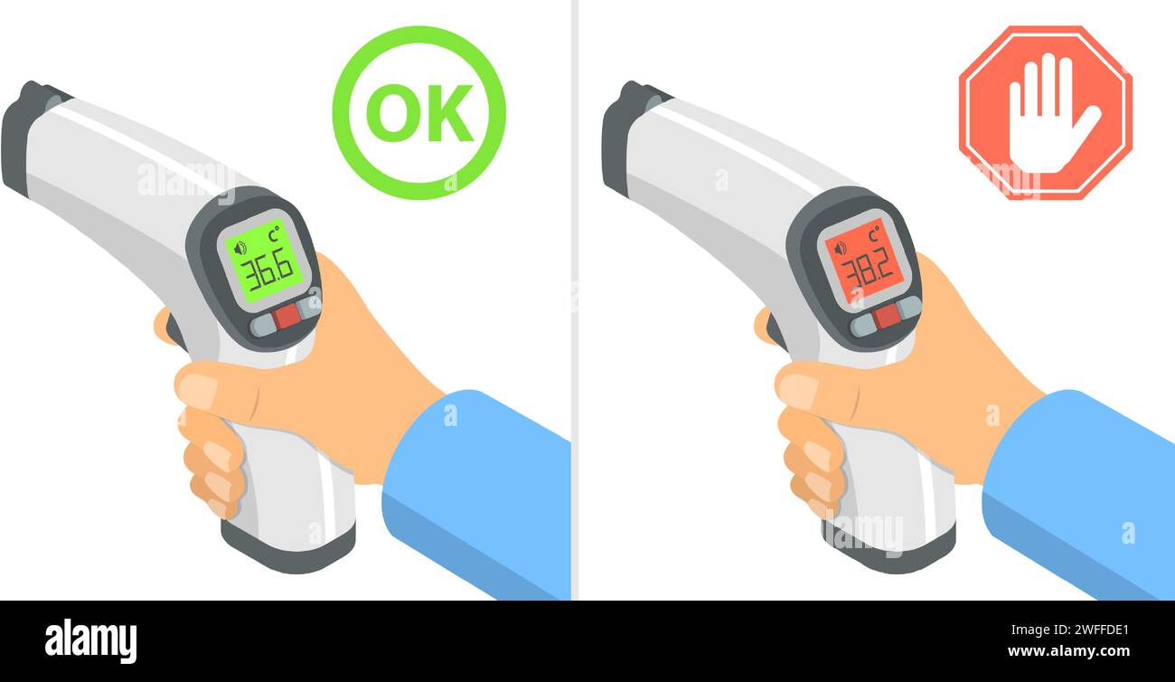 3D Isometric Flat Vector Conceptual Illustration of Hand with Infrared ...