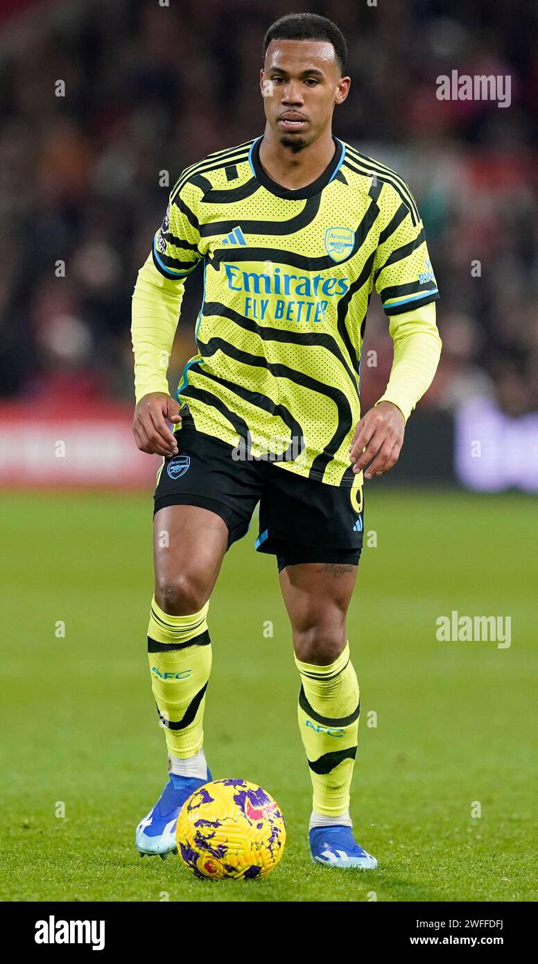 Nottingham, UK. 30th Jan, 2024. Gabriel of Arsenal during the Premier ...