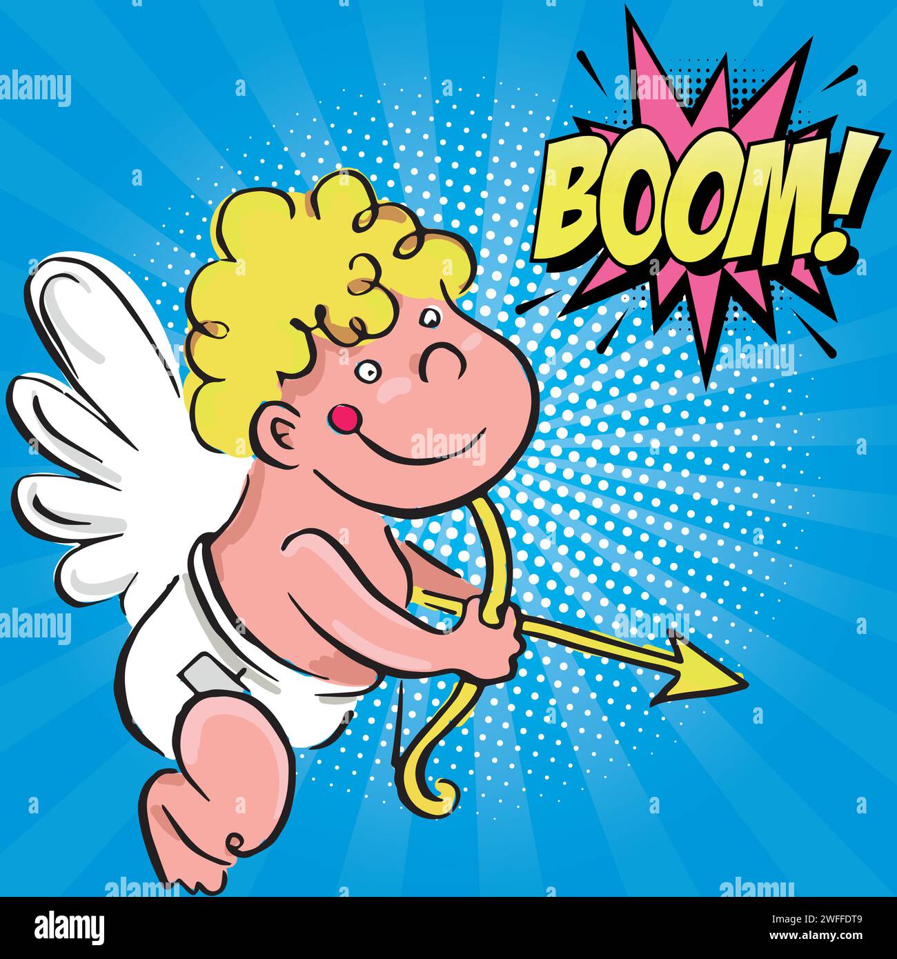 cute cupid love cartoon pop art style vector image Stock Vector Image ...