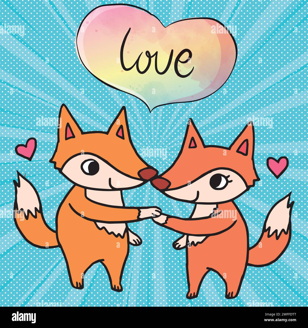 Pop art couple illustrations hi-res stock photography and images - Alamy