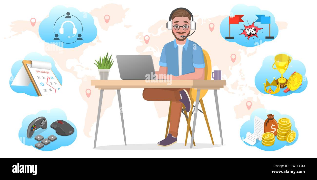 3D Isometric Flat Vector Conceptual Illustration of Steps of Cybersport ...