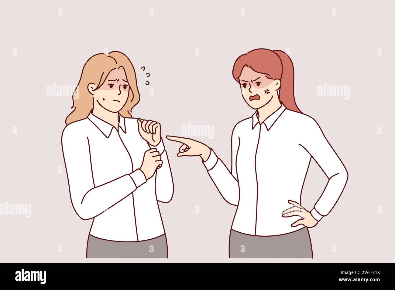 Rude woman manager makes reprimand subordinate, scolding due lack of ...