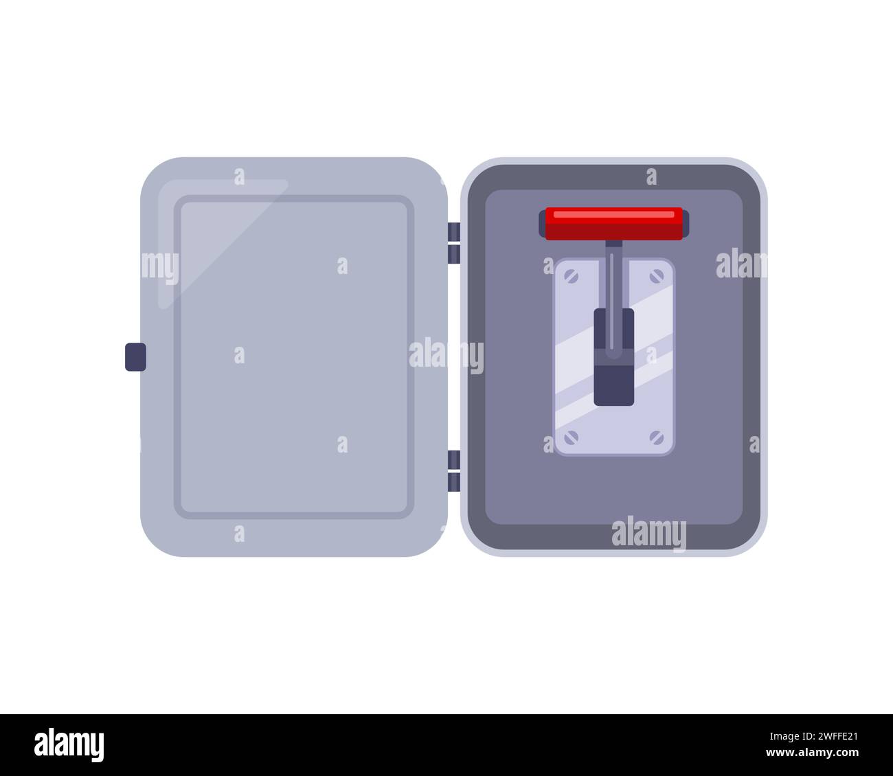 red iron switch in the cabinet. flat vector illustration Stock Vector ...