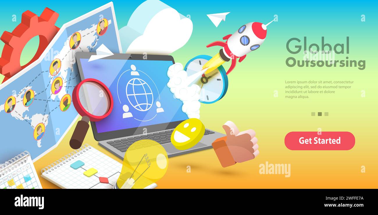 Distributed development team background Stock Vector Images - Alamy