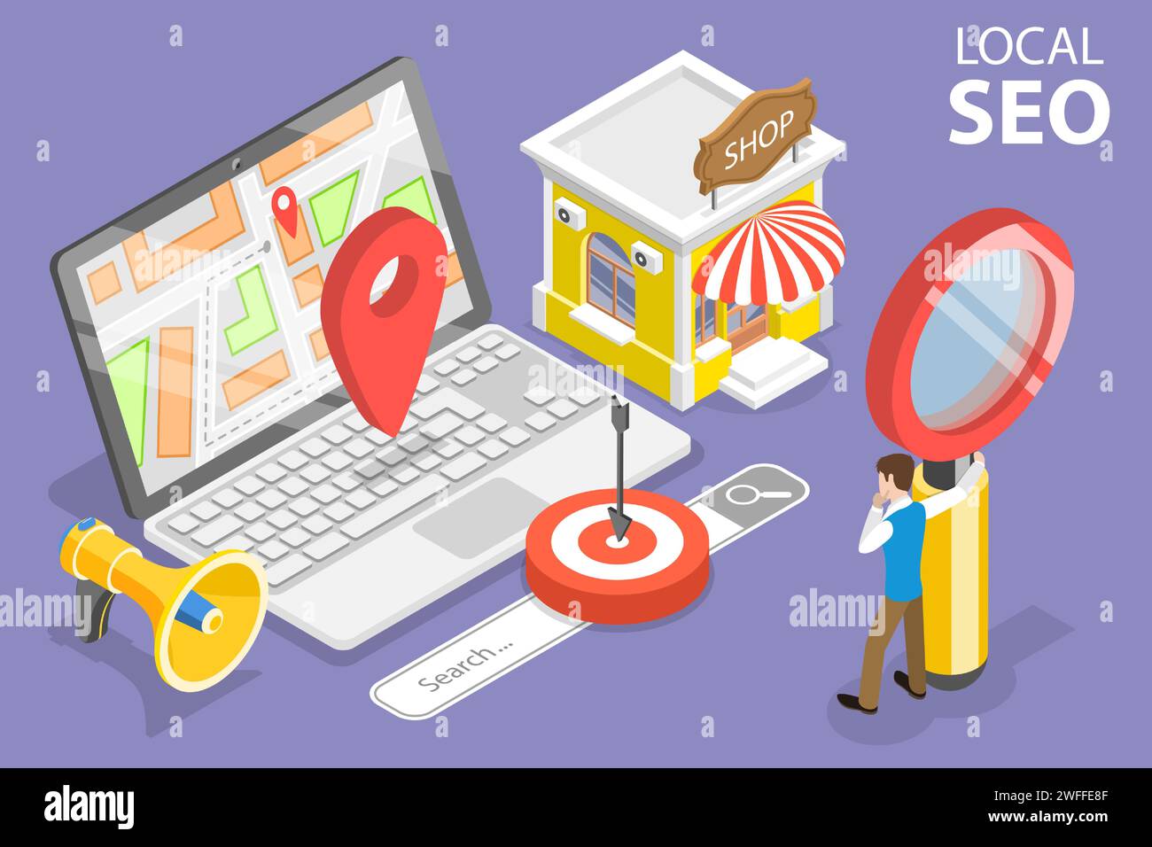 Global local vector vectors hi-res stock photography and images - Alamy