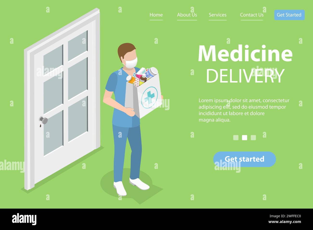 3D Isometric Flat Vector Conceptual Illustration of Medicine Delivery ...