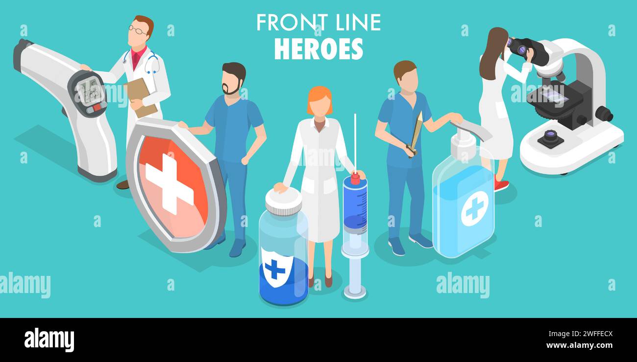 3D Isometric Flat Vector Conceptual Illustration of Coronavirus Front ...