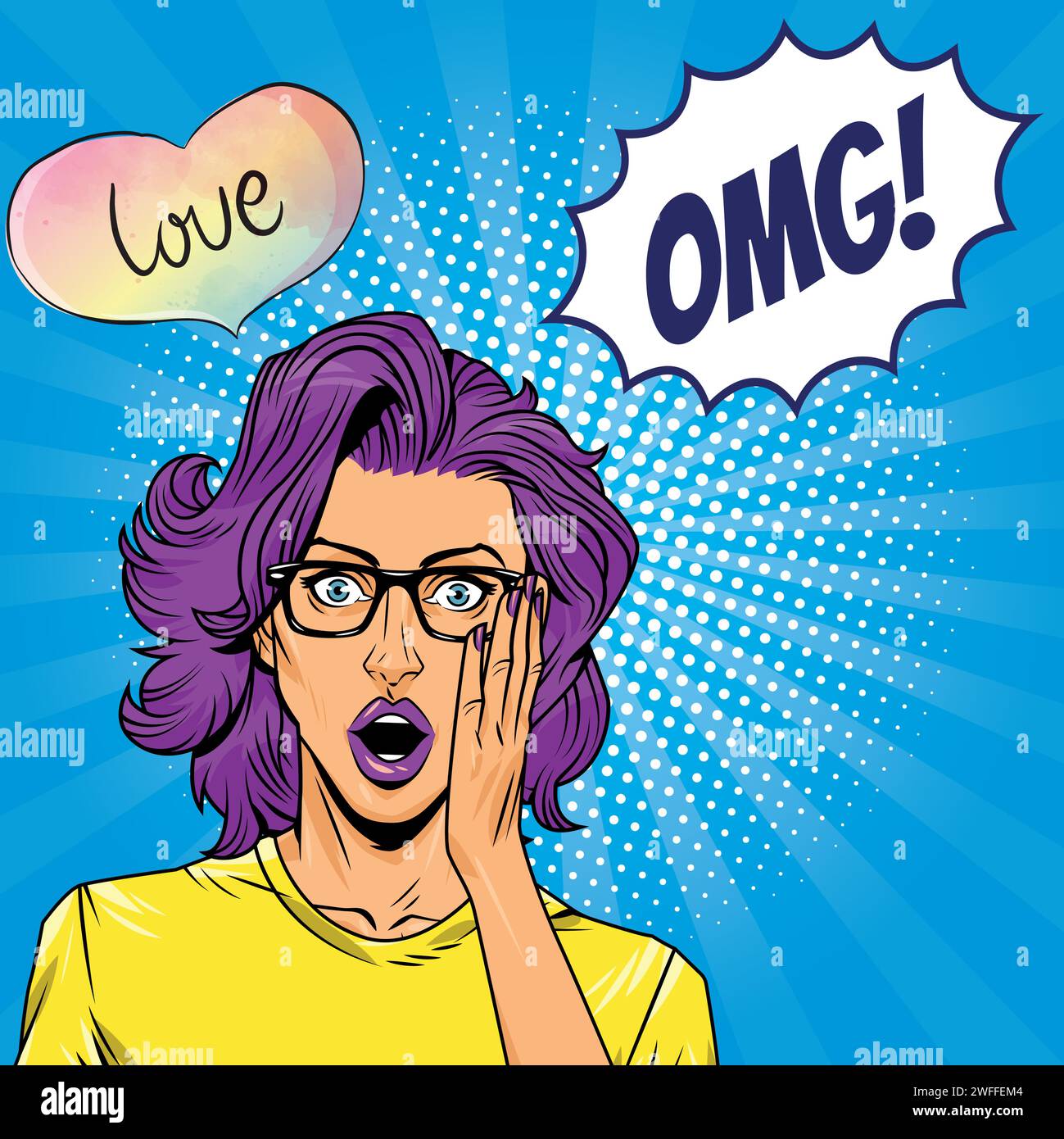 beautiful woman Wow pop art style vector image Stock Vector Image & Art ...