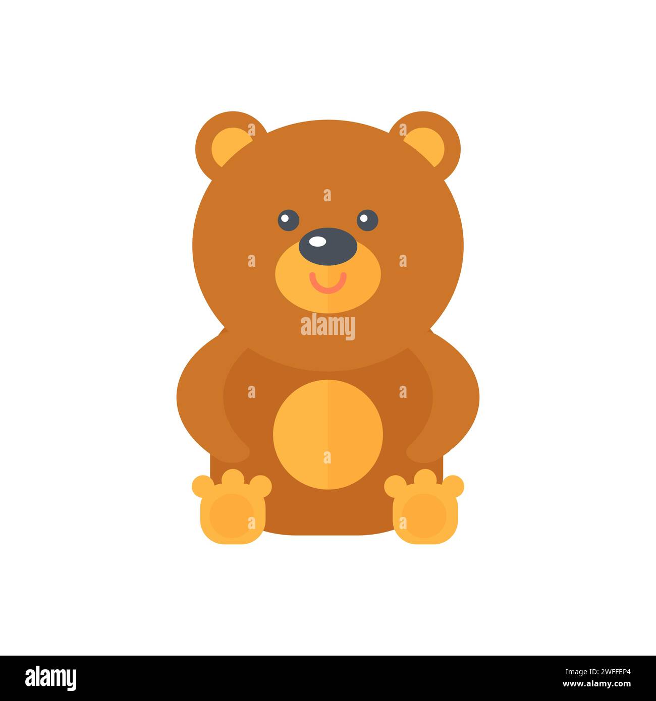 Cute teddy bear, funny baby animal sitting with smile on happy face ...