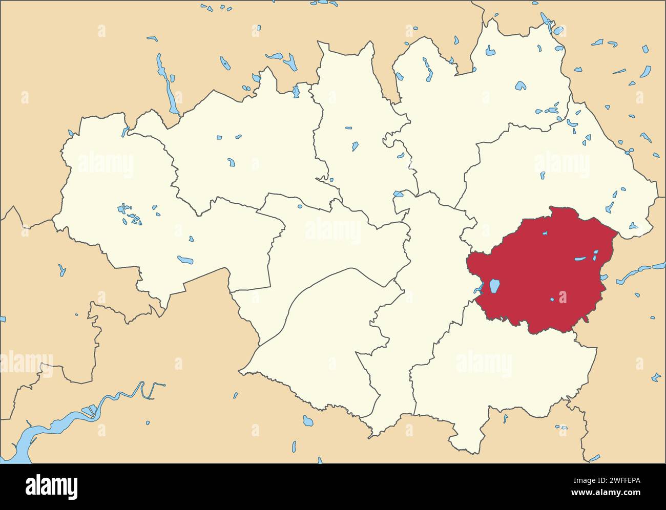 Tameside vector outline map hi-res stock photography and images - Alamy